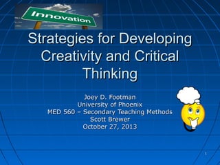 Creative Thinking Skills Ppt