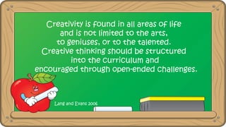 Strategies for developing creativity and critical thinking final draft ...