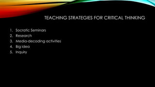 Strategies for Developing Creativity and Critical Thinking | PPTX
