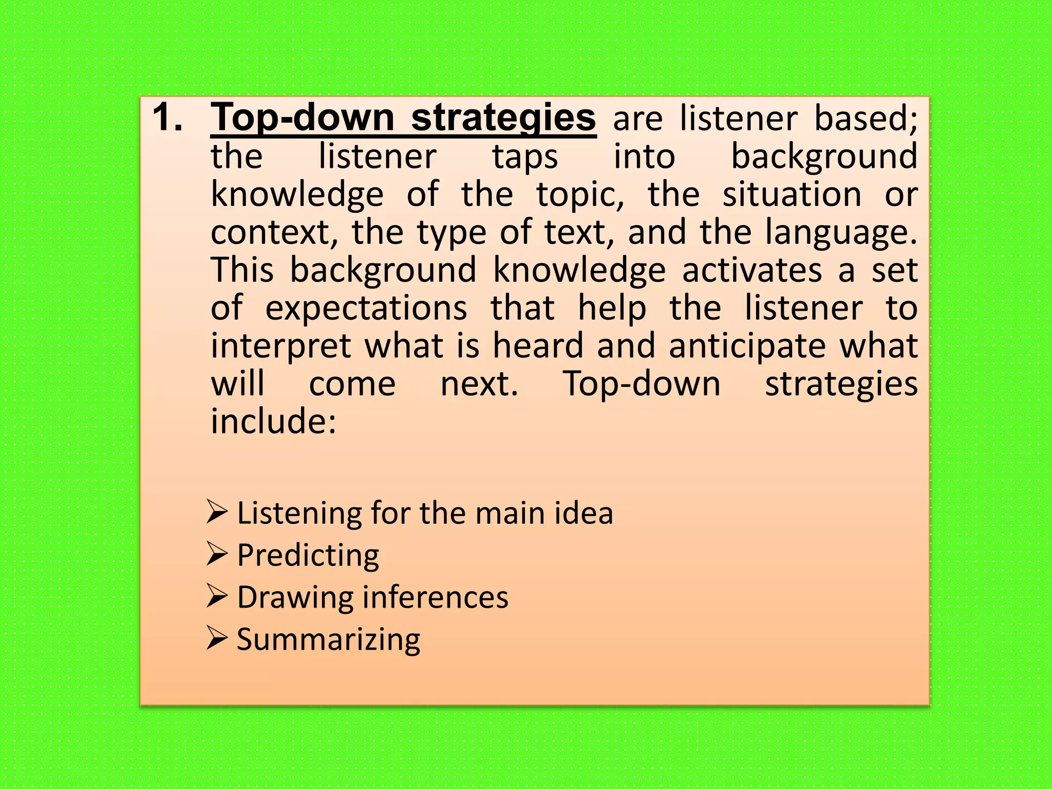 Strategies for developing listening skills | PPTX