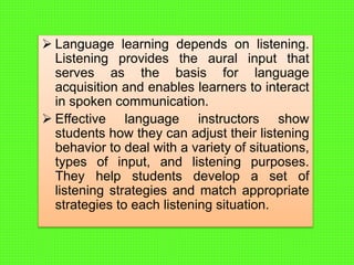 Strategies for developing listening skills | PPTX