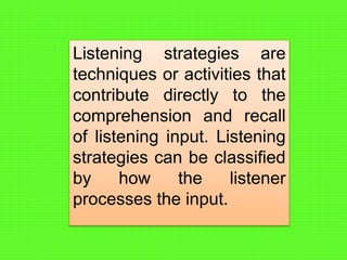 Strategies for developing listening skills | PPTX