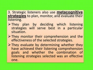 Strategies for developing listening skills | PPTX