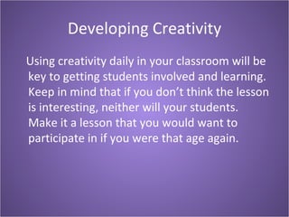 Strategies for devloping creativity and critical thinking | PPT
