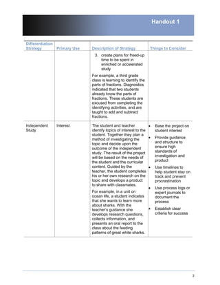 Strategies for Differentiating Instruction | DOC