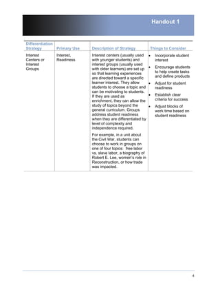 Strategies for Differentiating Instruction | DOC