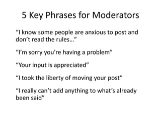 Strategies for Effective Forum Moderation | PPTX