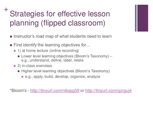 Strategies for effective lesson planning flipped classroom