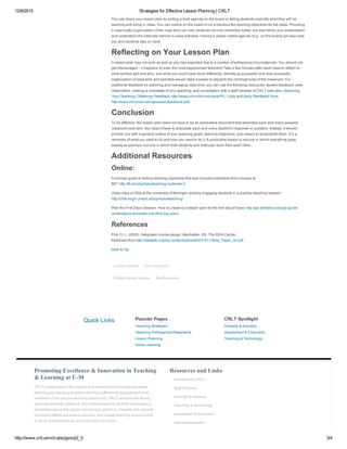 Strategies for effective lesson planning crlt | PDF