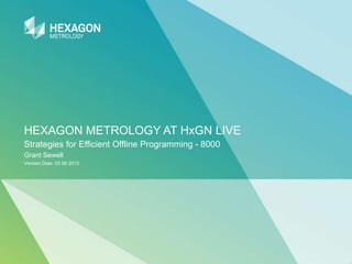 Strategies For Efficient Offline Programming 2013 | PPT