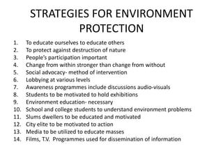 Strategies for environment protection (Sociology) | PPT