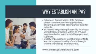 Strategies for Implementing an Independent Provider Association ...
