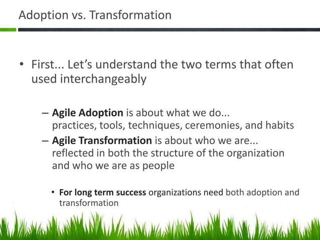 Strategies for Large Scale Agile Transformation | PPT