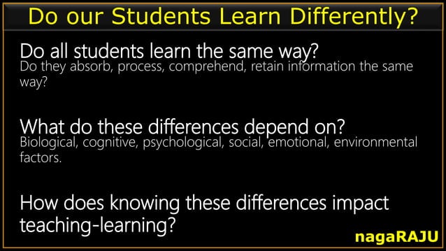 Strategies for Managing Multiple Learning Styles | PPTX
