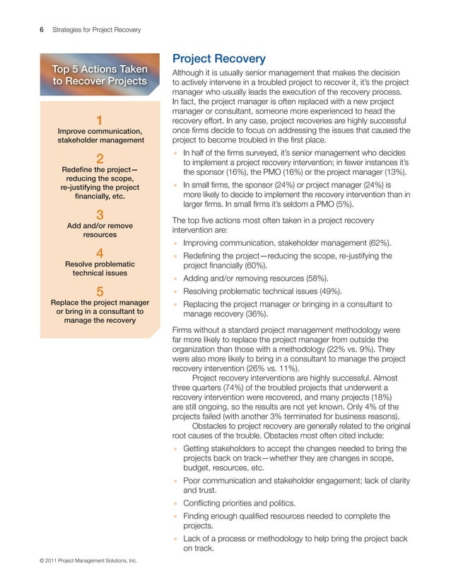 Research Report: Strategies for Project Recovery | PDF
