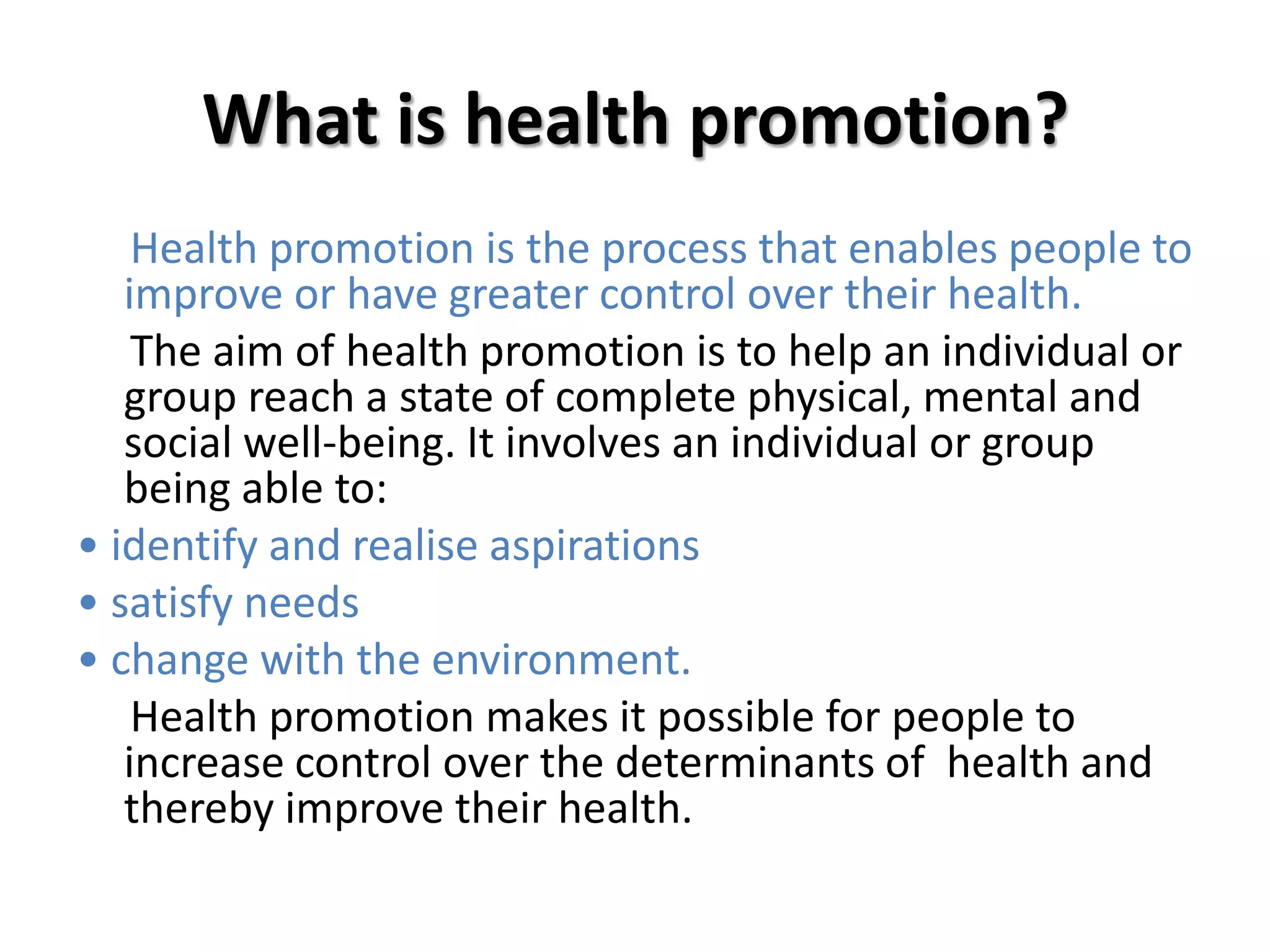 Strategies for promoting health | PPTX