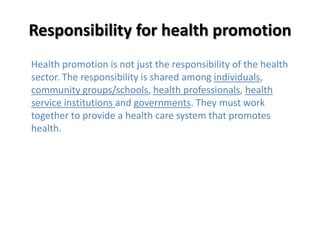 Strategies for promoting health | PPTX