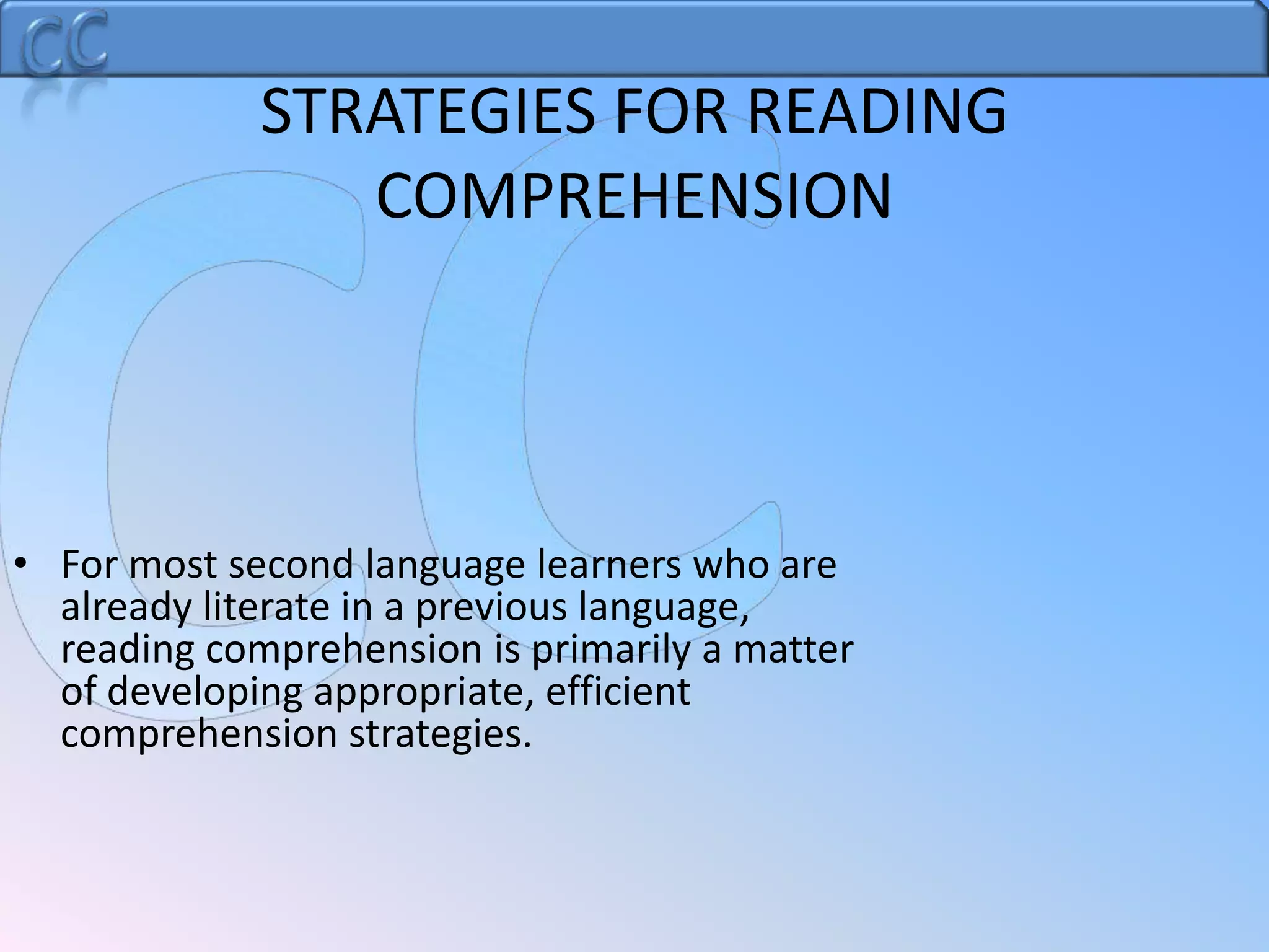 Strategies For Reading Comprehension | PPT