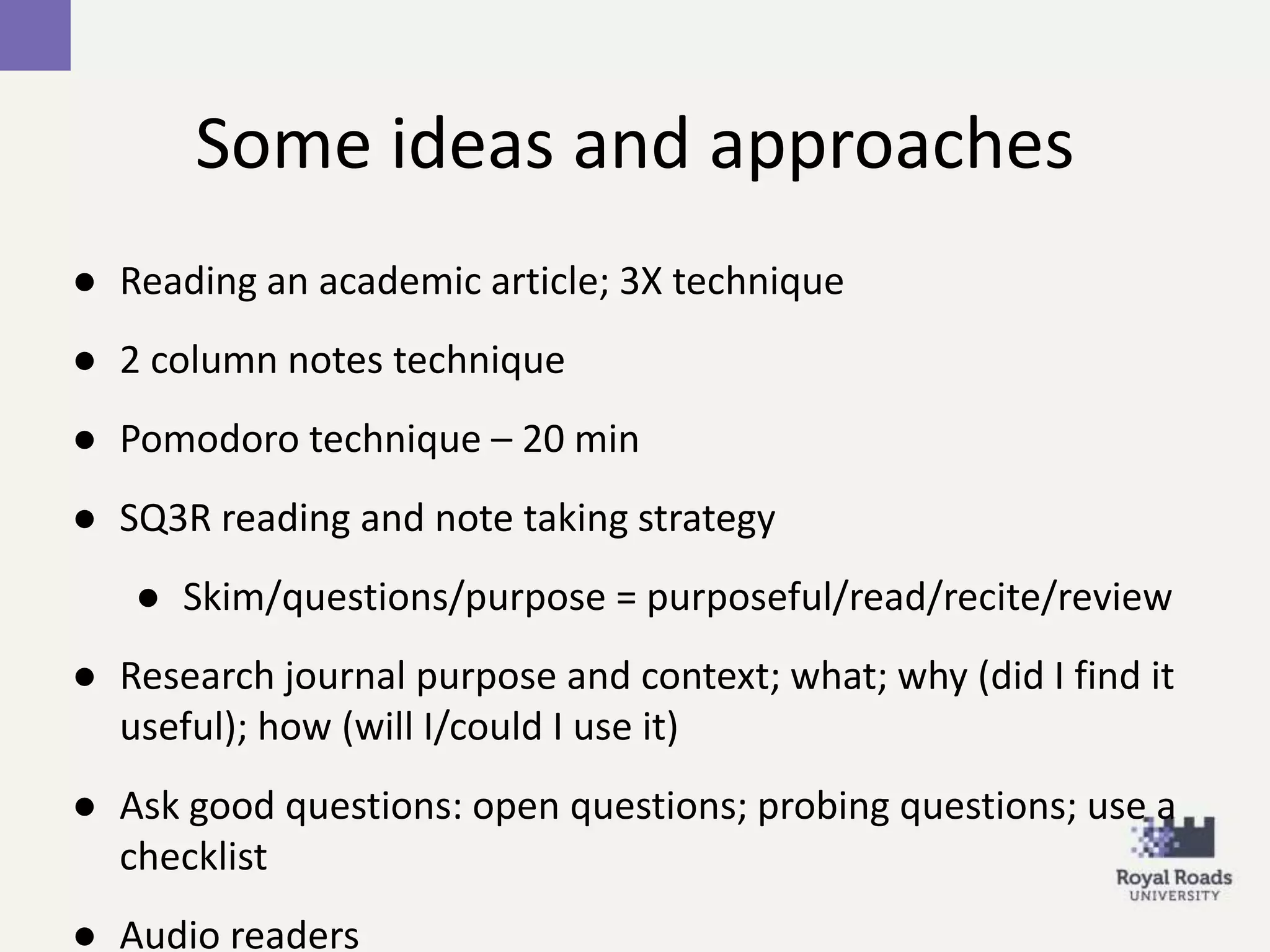 Strategies for reading critically at the graduate level April 2021 | PPT