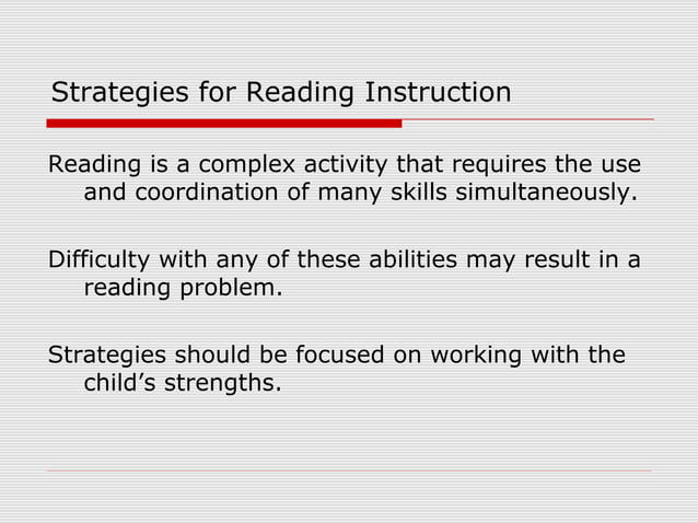 Strategies for reading instruction | PPT | Homework and Study | Education