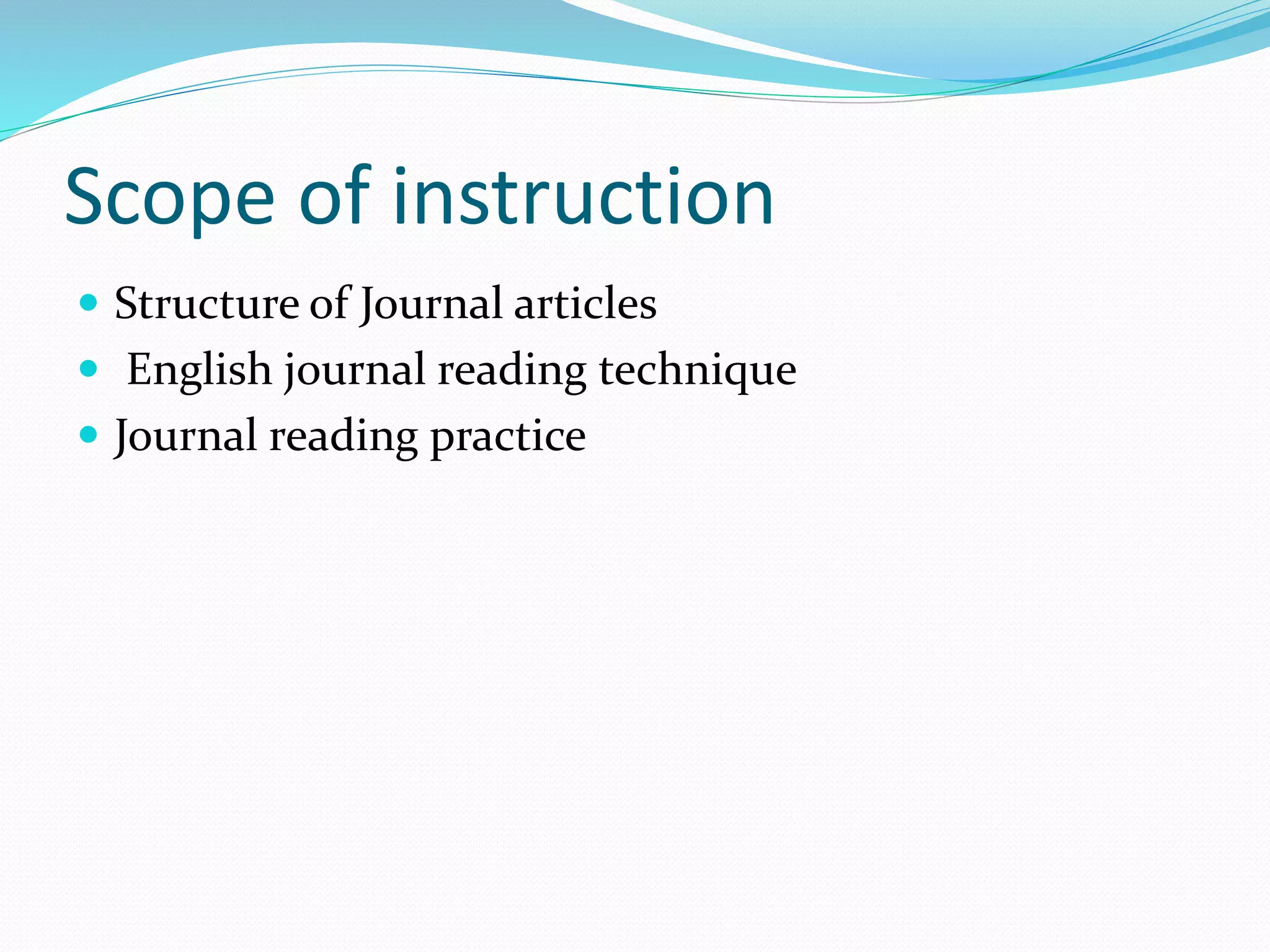Strategies for reading journal articles 1 | PPTX