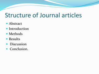 Strategies for reading journal articles 1 | PPTX