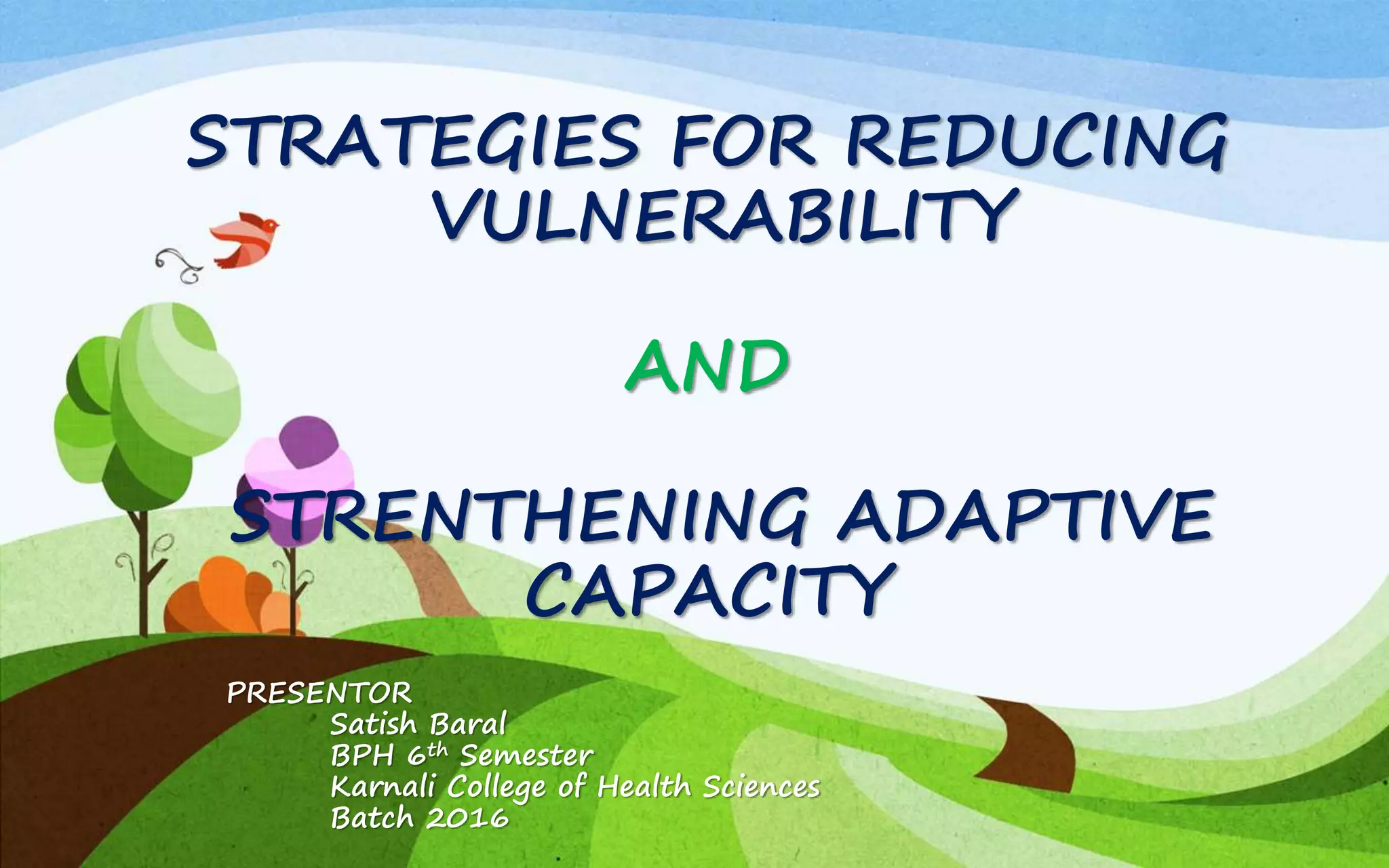Strategies for reducing vulnerability and strengthening adaptive ...