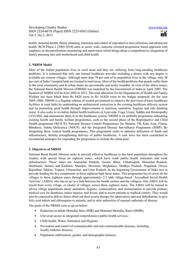 Strategies for revamping of national rural health mission in india ...