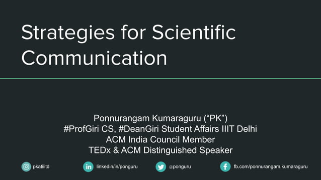 Strategies for Scientific Communication | PPT