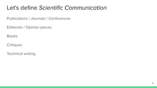 Strategies for Scientific Communication | PPT