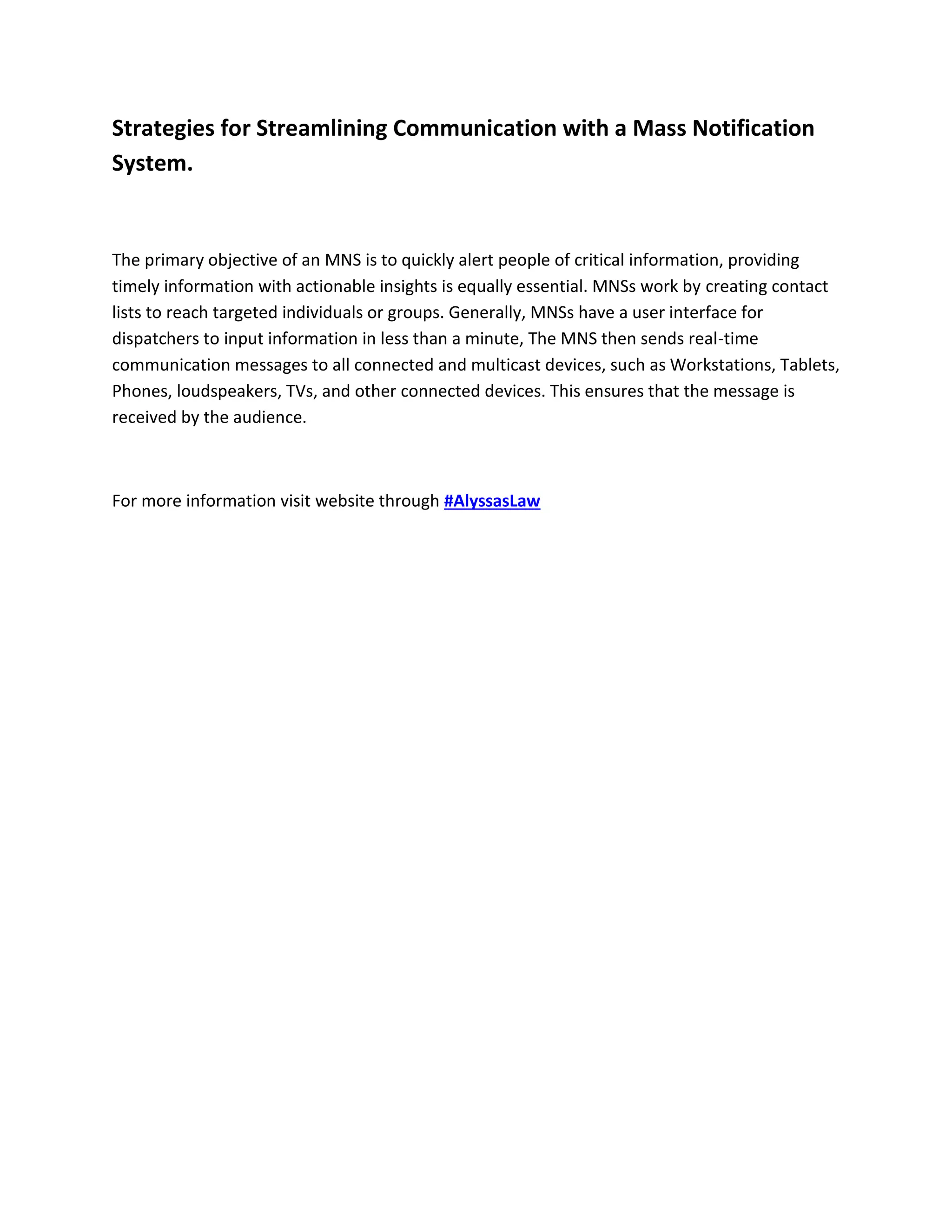 Strategies for Streamlining Communication with a Mass Notification System.docx