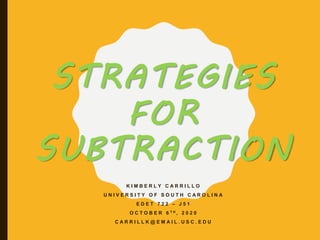 Strategies for Subtraction | PPTX