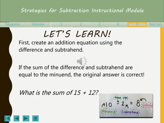Strategies for Subtraction | PPTX