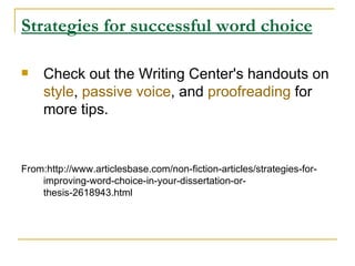 Strategies for successful word choice | PPT | Educational Assessment ...