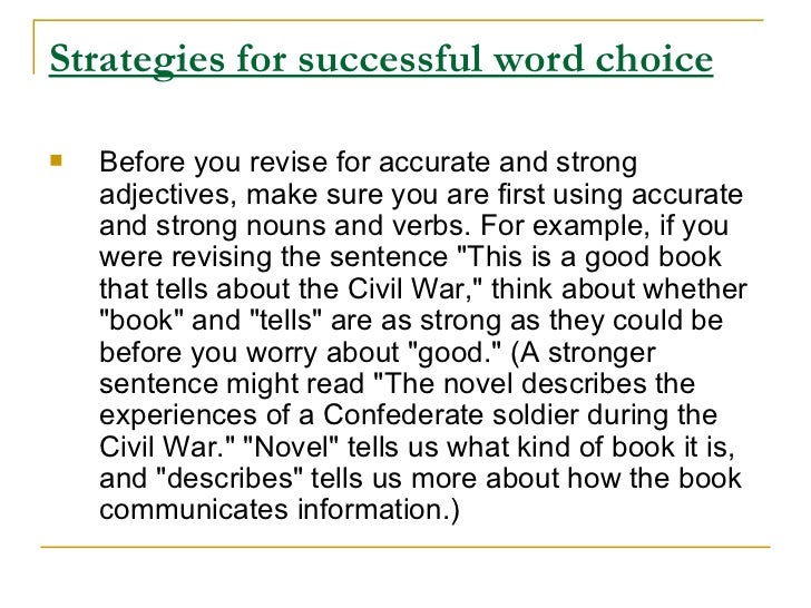 Strategies for successful word choice