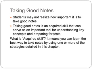 Strategies for taking good notes ppt | PPTX