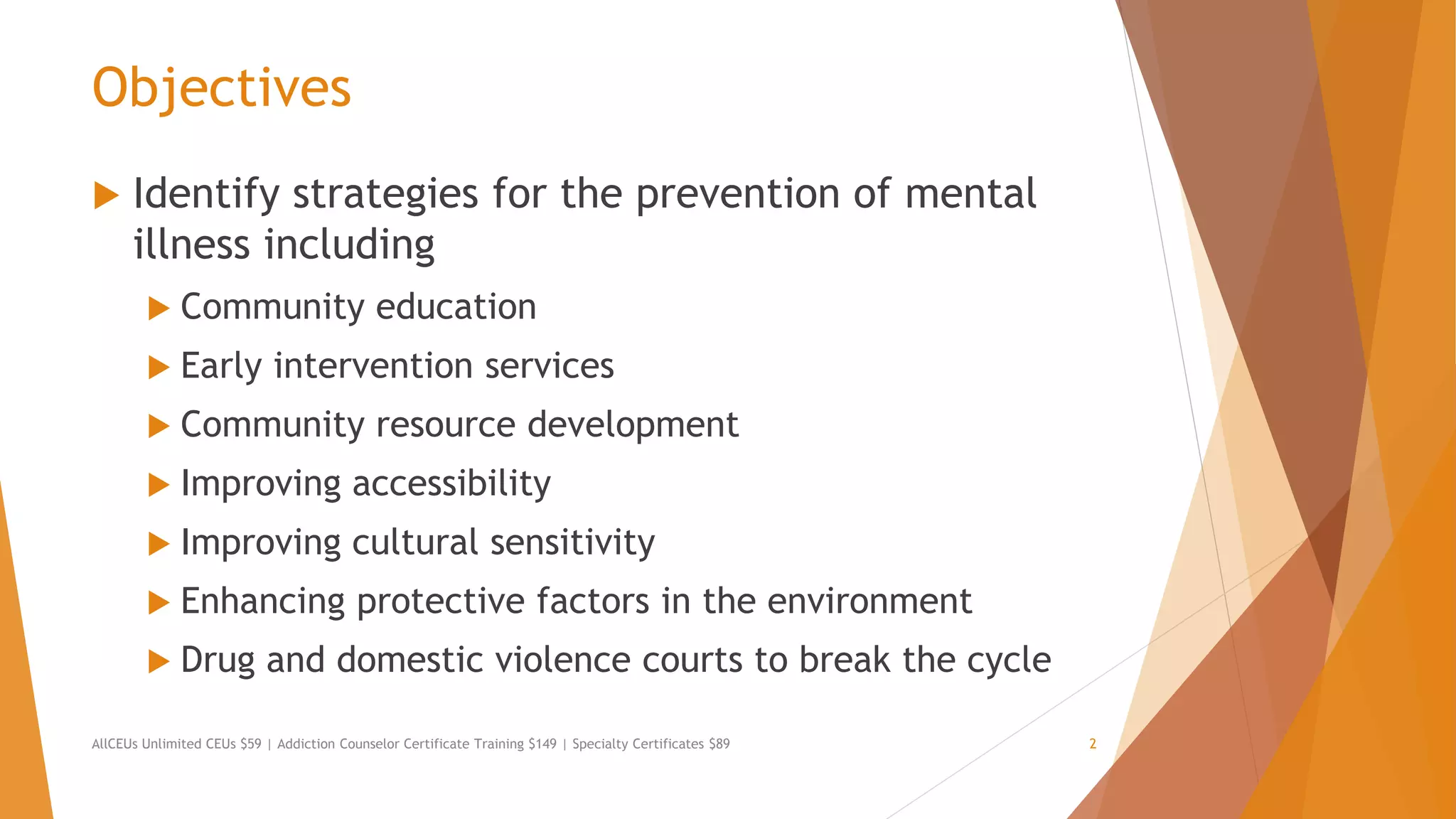 Strategies for the prevention of mental illness | PPTX