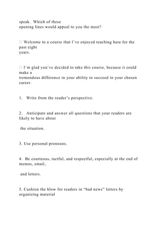 STRATEGIES FOR THE YOU APPROACH” In workplace writ.docx