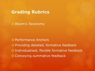 Strategies for Using Rubrics as a Form of Assessment | PPTX