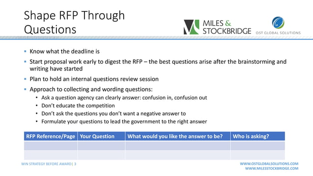 Strategies for Winning Proposals After RFP Release and Proposal ...