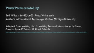 Strategies for writing effective personal narrative | PPT