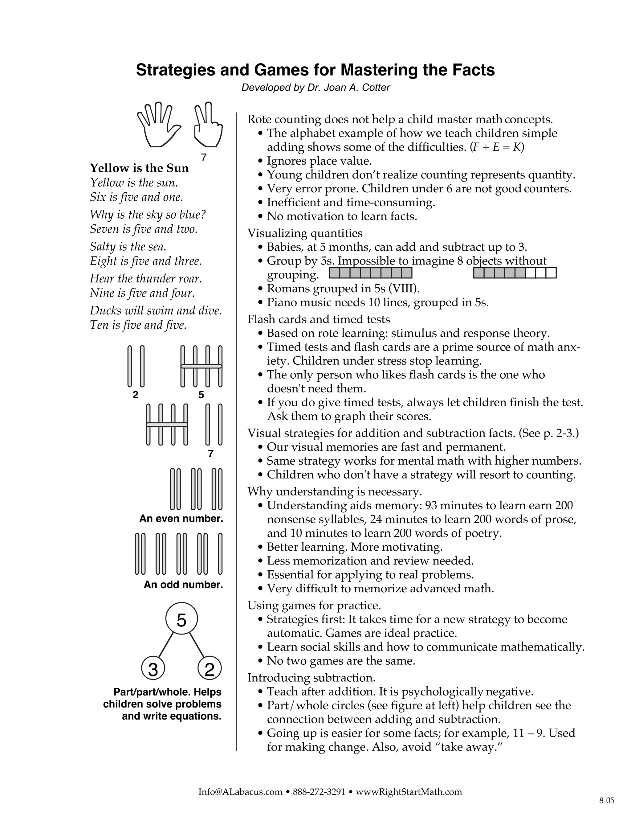 RightStart™ Mathematics Strategies Handout | PDF
