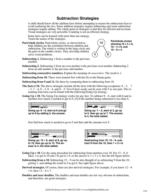 RightStart™ Mathematics Strategies Handout | PDF