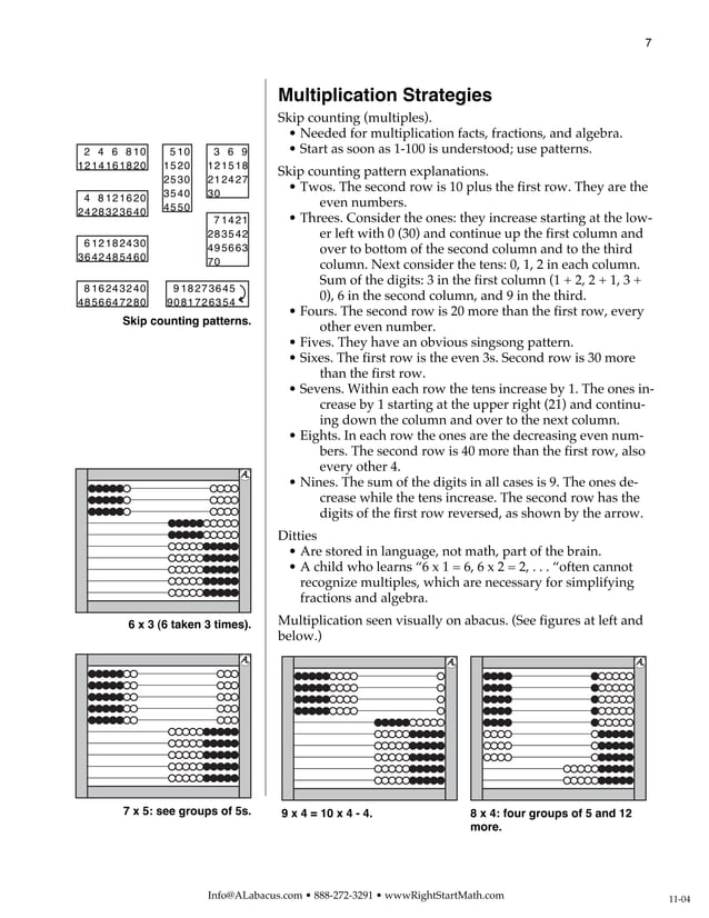 RightStart™ Mathematics Strategies Handout | PDF