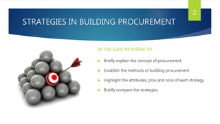 Strategies in building procurement (summarized) | PPTX | Construction ...