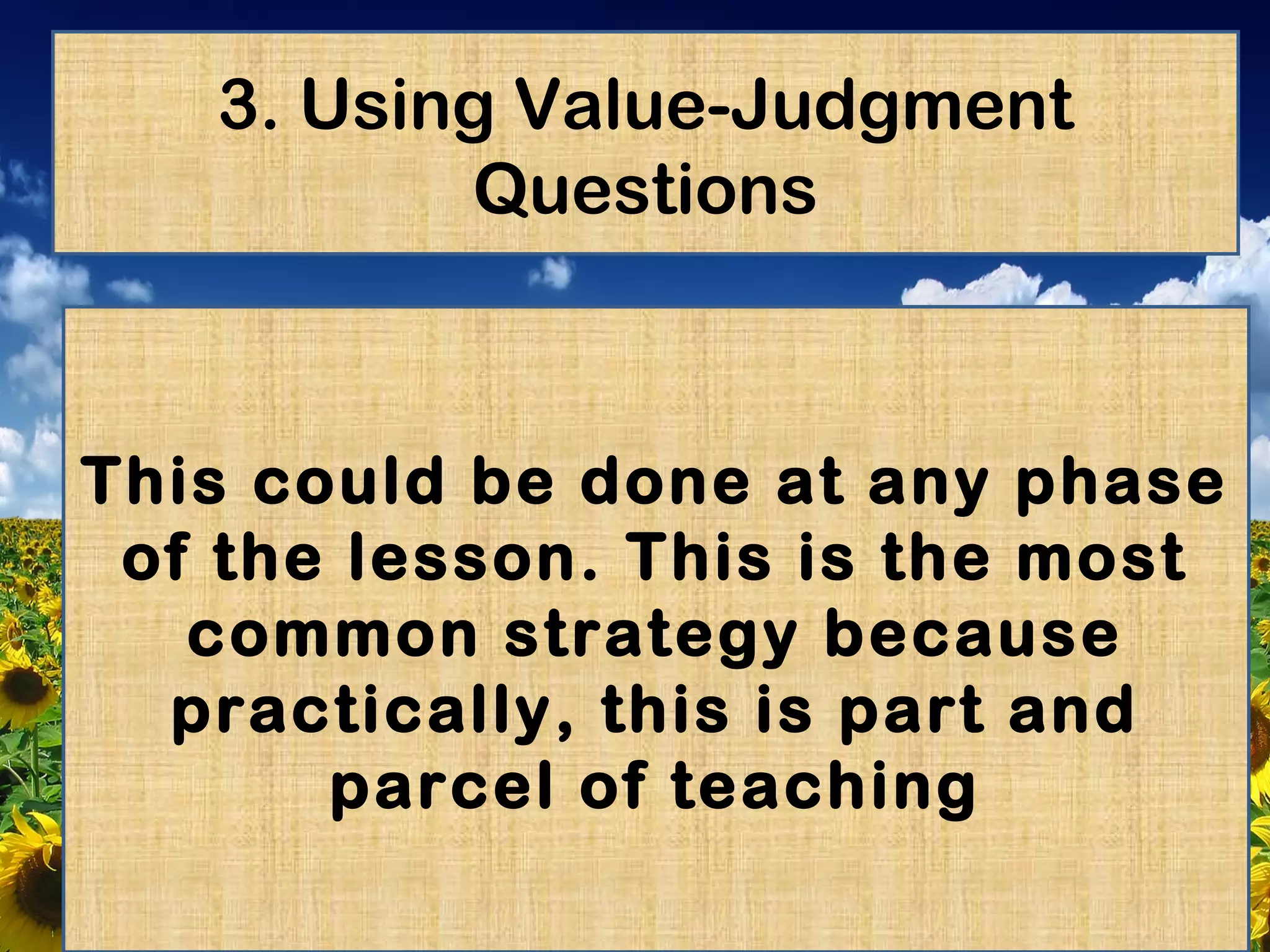 Strategies in integration of values | PPT