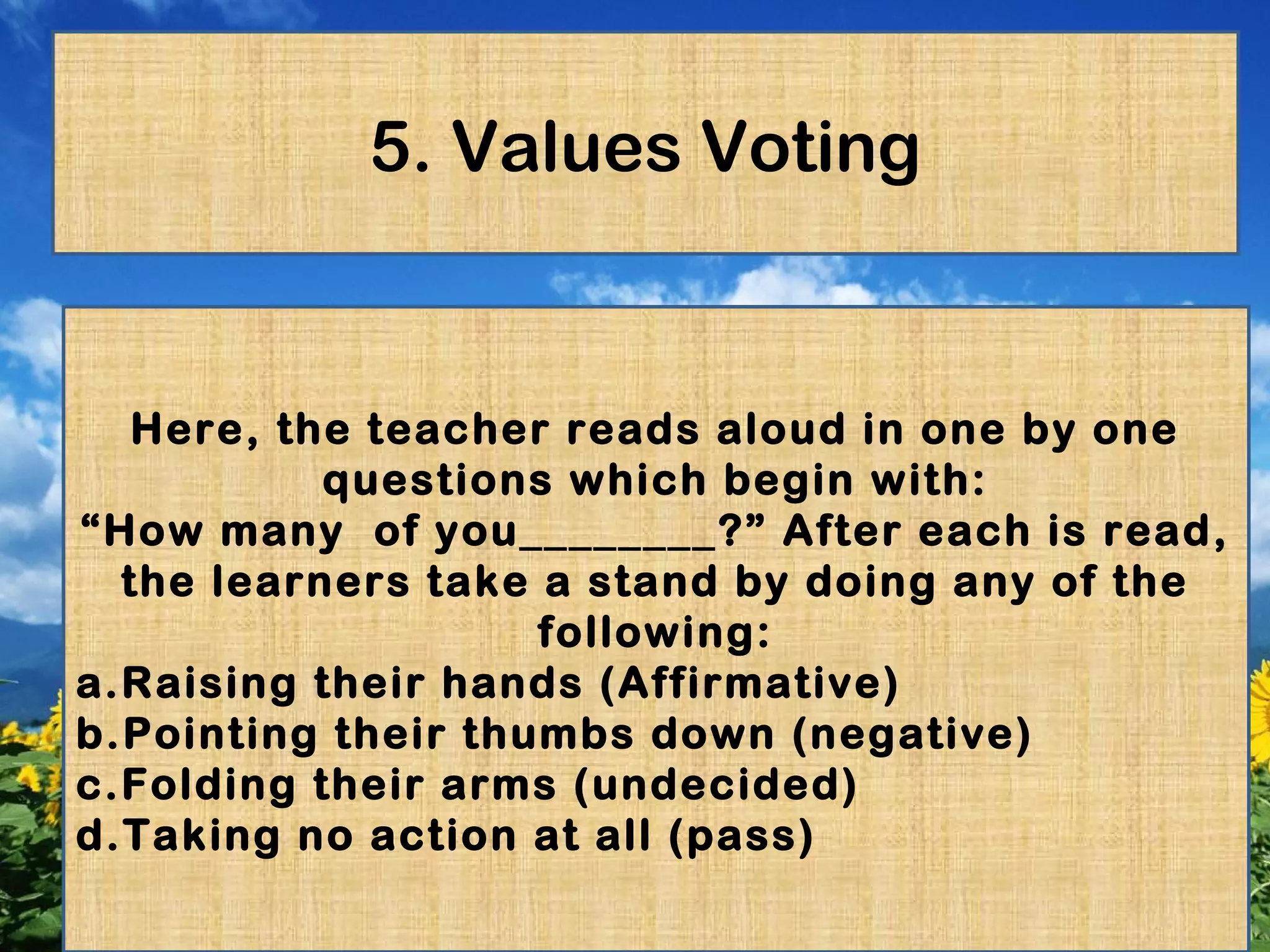 Strategies in integration of values | PPT