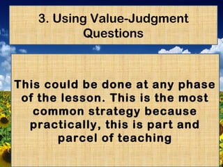 Strategies in integration of values | PPT