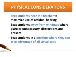 Strategies in teaching hearing impaired children in an inclusive ...