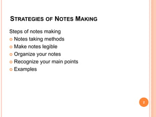 Strategies of Notes Making .pptx